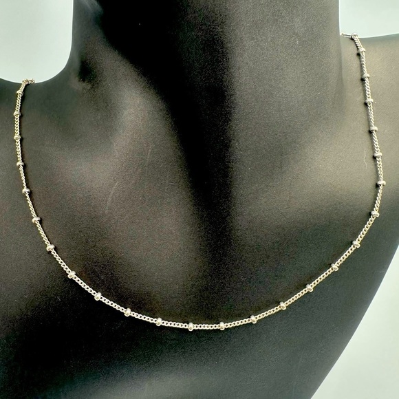 Jewelry | 925 Sterling Silver Long Beaded Chain Necklace Layering ...